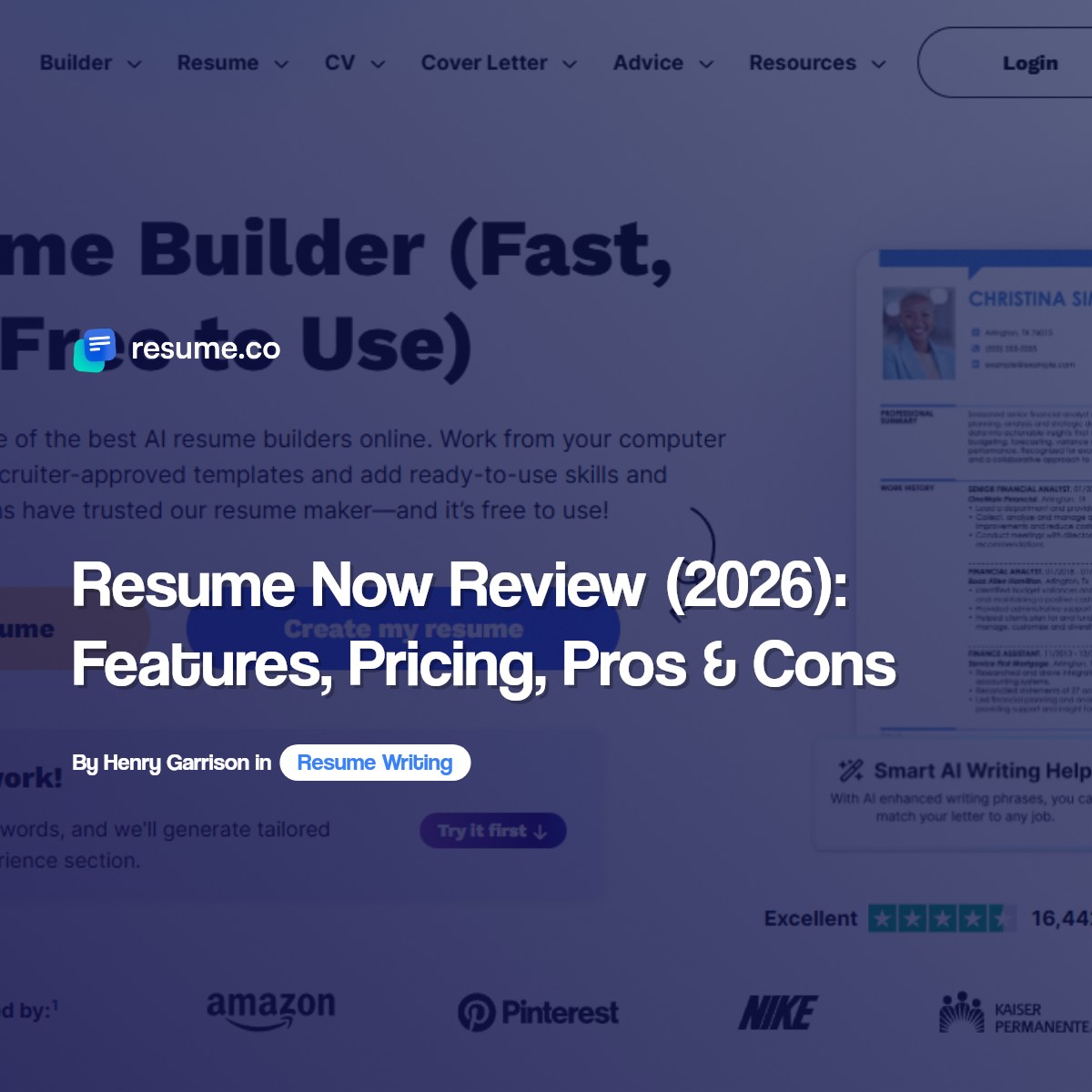 Resume Now Review (2026): Features, Pricing, Pros & Cons